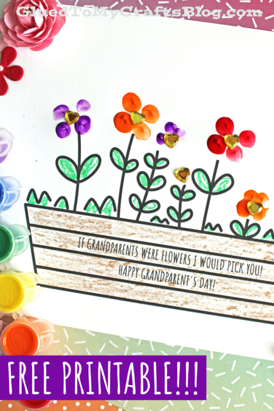 Fingerprint Flower Card Idea For Grandparent's Day