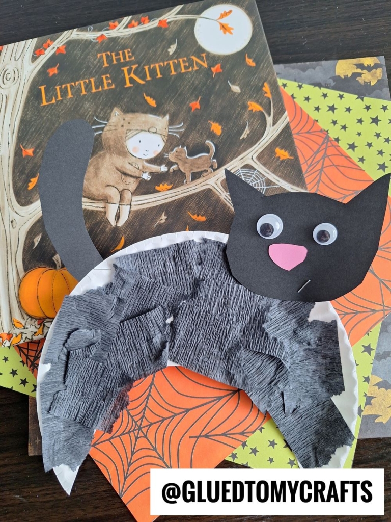 Paper Plate Black Cat Craft For Halloween