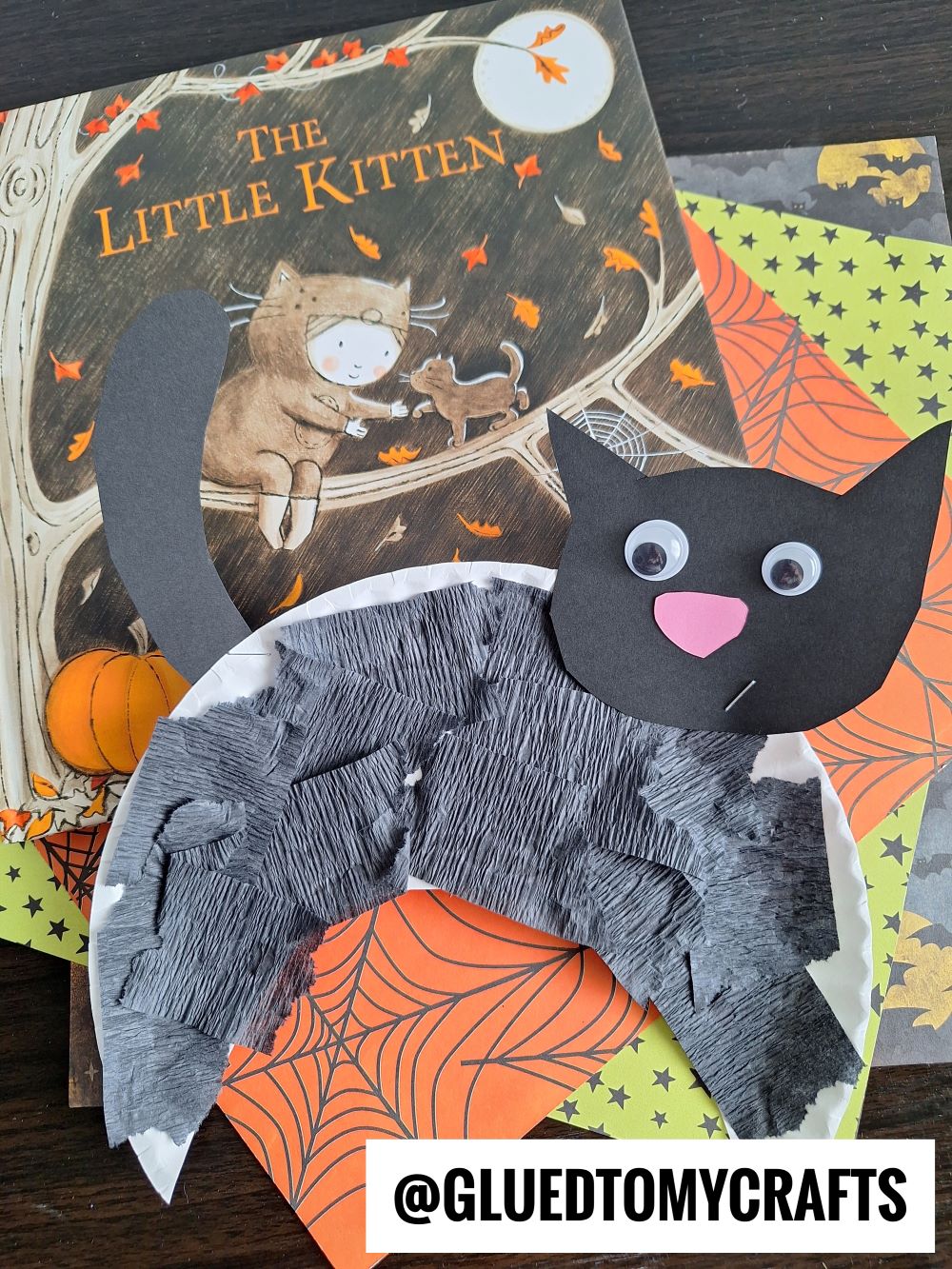 Paper Plate Black Cat Craft For Halloween