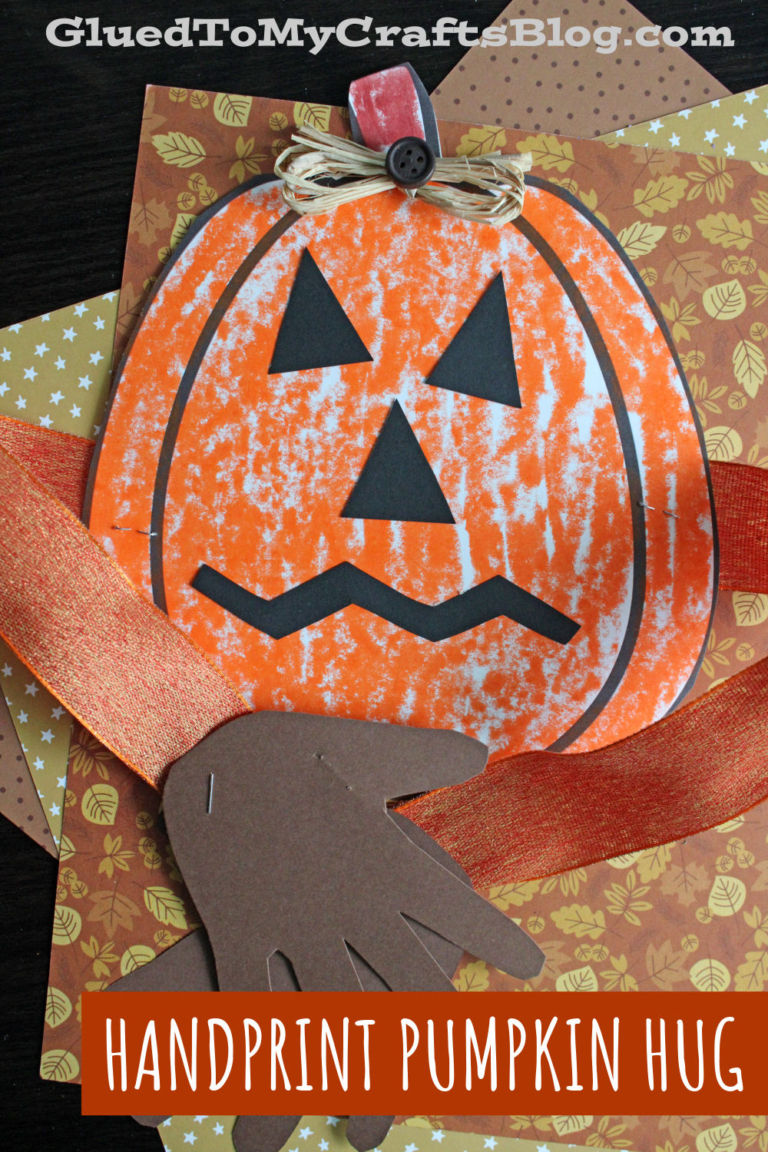 Handprint Jack-O-Lantern Pumpkin Hug