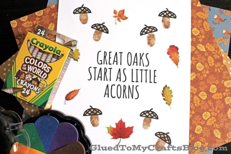 Thumbprint Acorn Craft Idea w/Free Printable