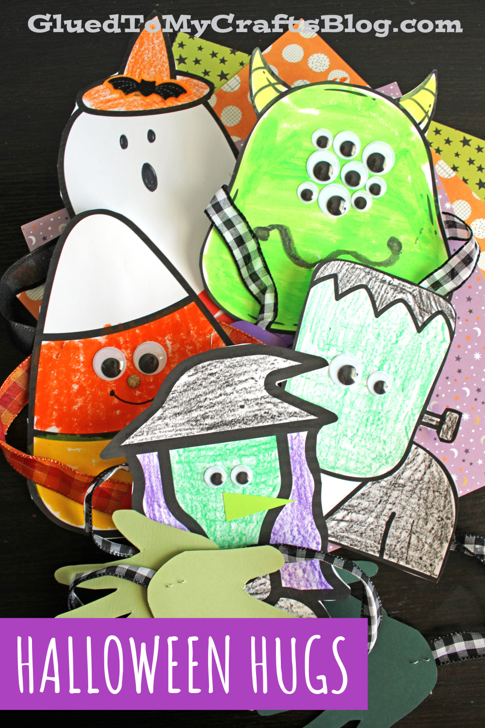 Handprint Halloween Hugs - Witch, Monster, Candy Corn, Frankenstein ...