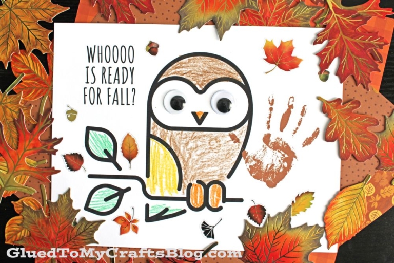 Handprint Whoooo Is Ready For Fall Owl Keepsake - Glued To My Crafts