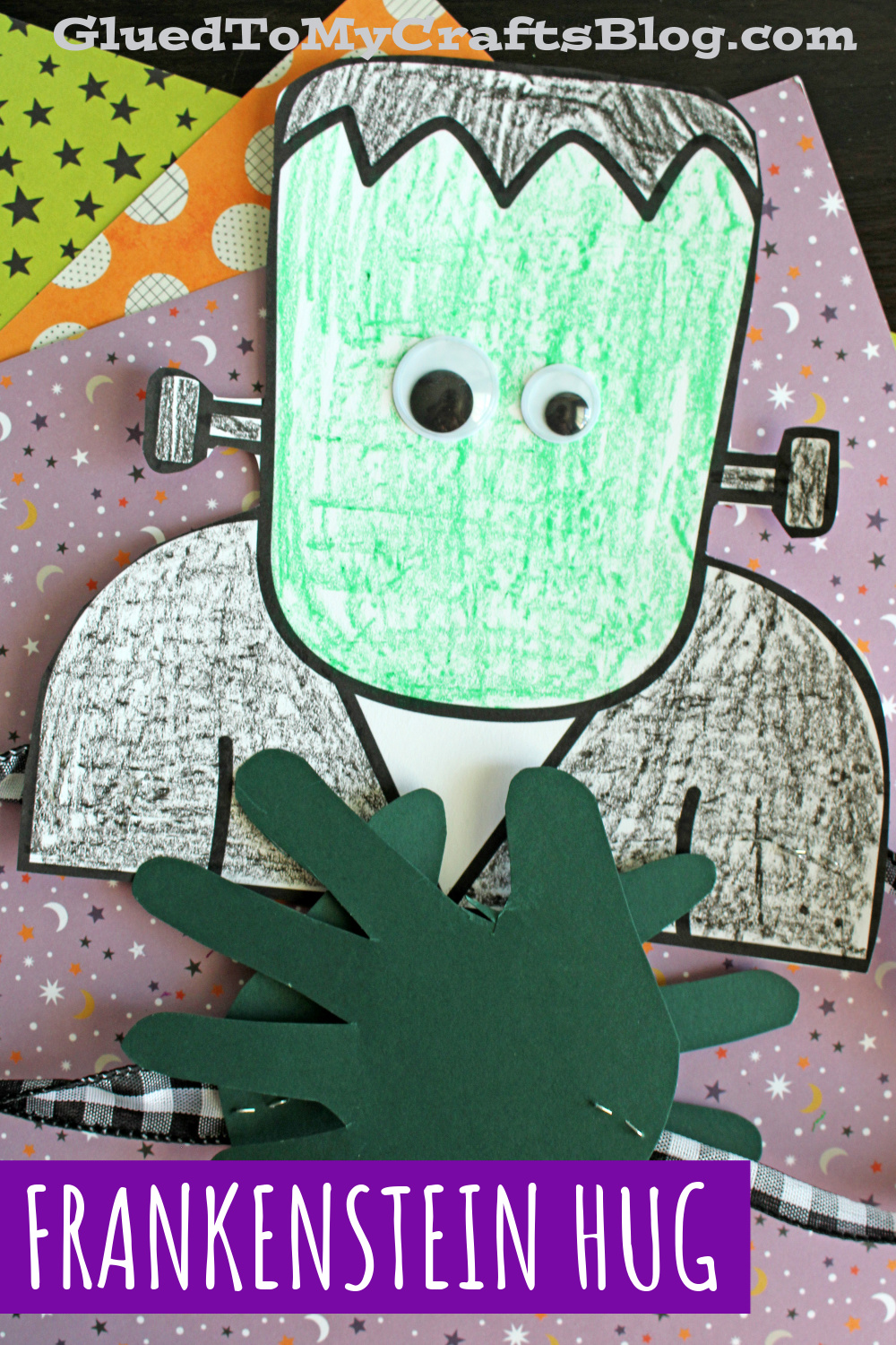 Handprint Halloween Hugs - Witch, Monster, Candy Corn, Frankenstein & Ghost