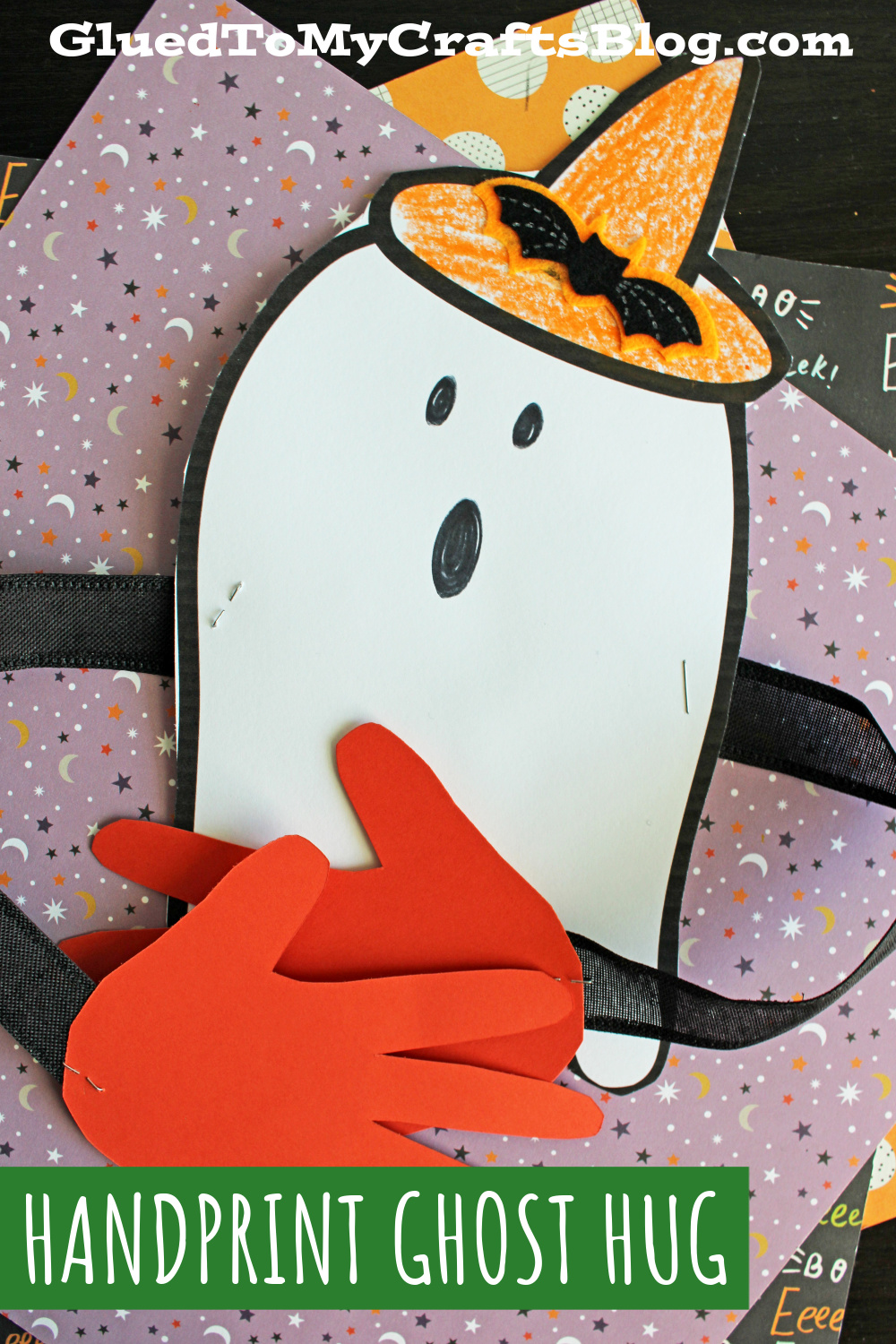 Handprint Halloween Hugs - Witch, Monster, Candy Corn, Frankenstein & Ghost