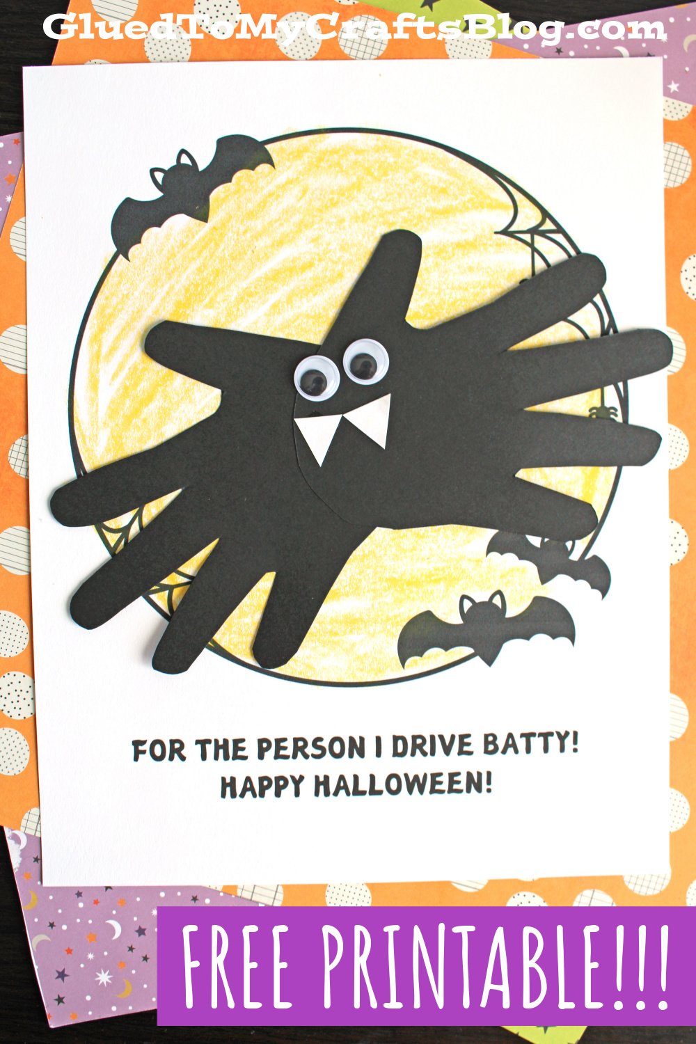 Handprint "Batty" Keepsake Craft Idea For Halloween