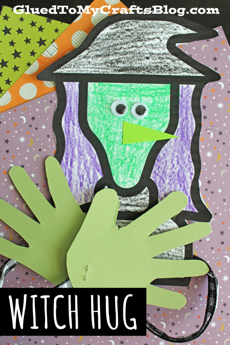 Handprint Halloween Hugs - Witch, Monster, Candy Corn, Frankenstein & Ghost