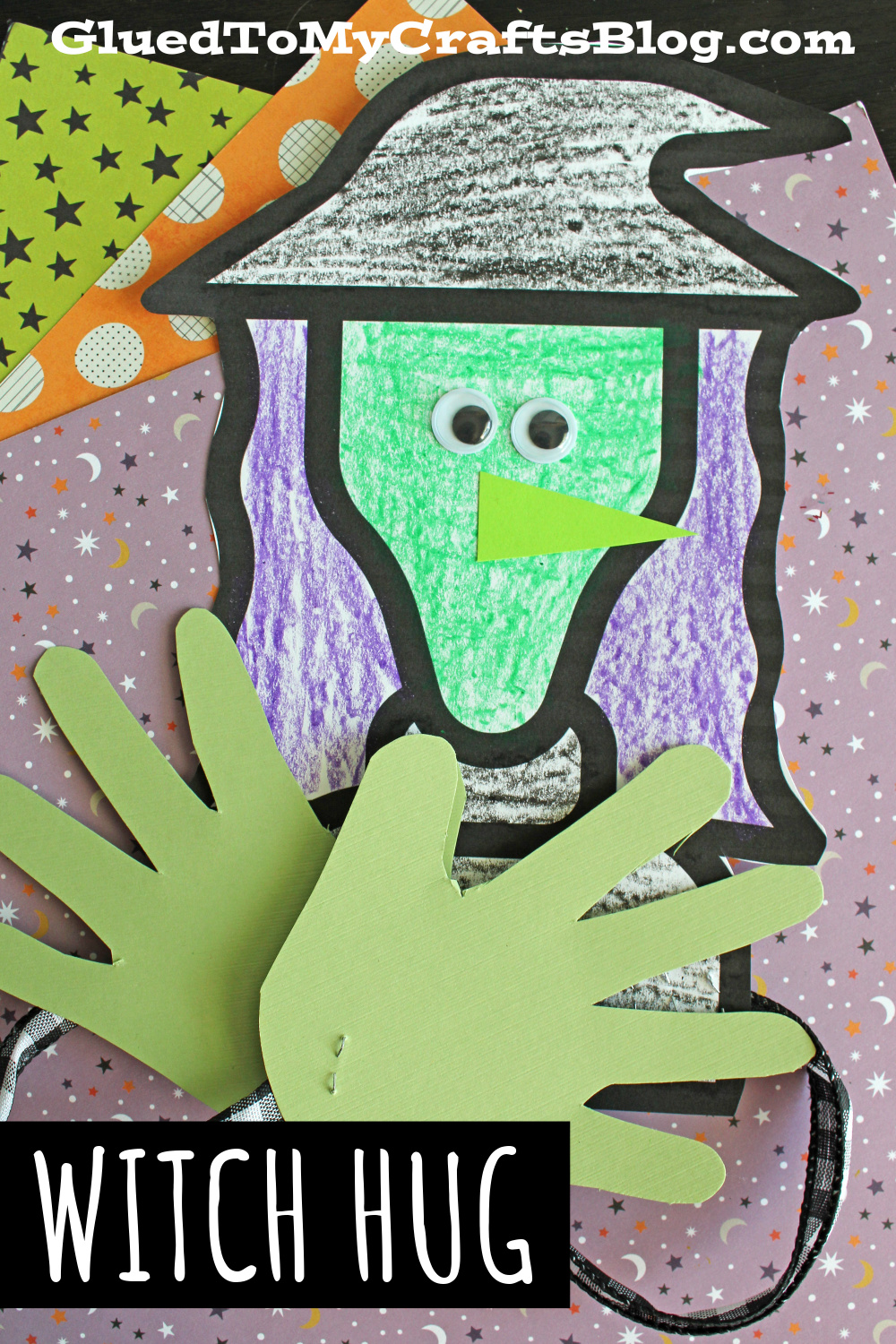 Handprint Halloween Hugs - Witch, Monster, Candy Corn, Frankenstein & Ghost