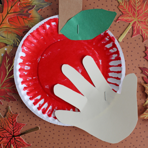 Paper Plate & Handprint Apple Picking Craft Idea