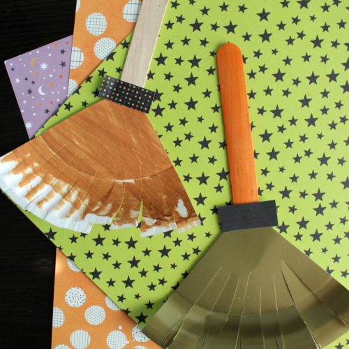 Paper Plate Broom Craft Idea For Halloween