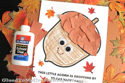 Torn Paper Acorn - Just Dropping By To Say Happy Fall!