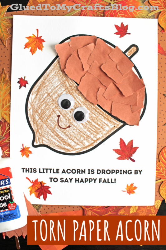 Torn Paper Acorn - Just Dropping By To Say Happy Fall!
