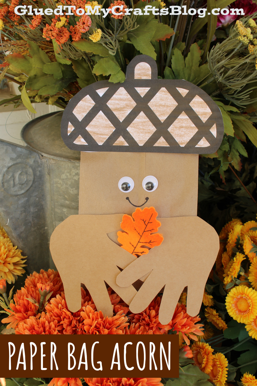 Stuffed Paper Bag Acorn Craft Idea For Fall