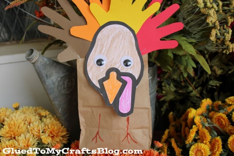 Stuffed Paper Bag Turkey Craft Idea For Kids