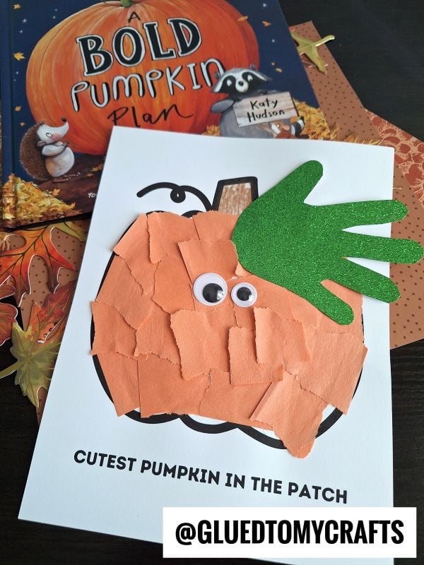 Torn Paper Pumpkin Craft Idea For Fall