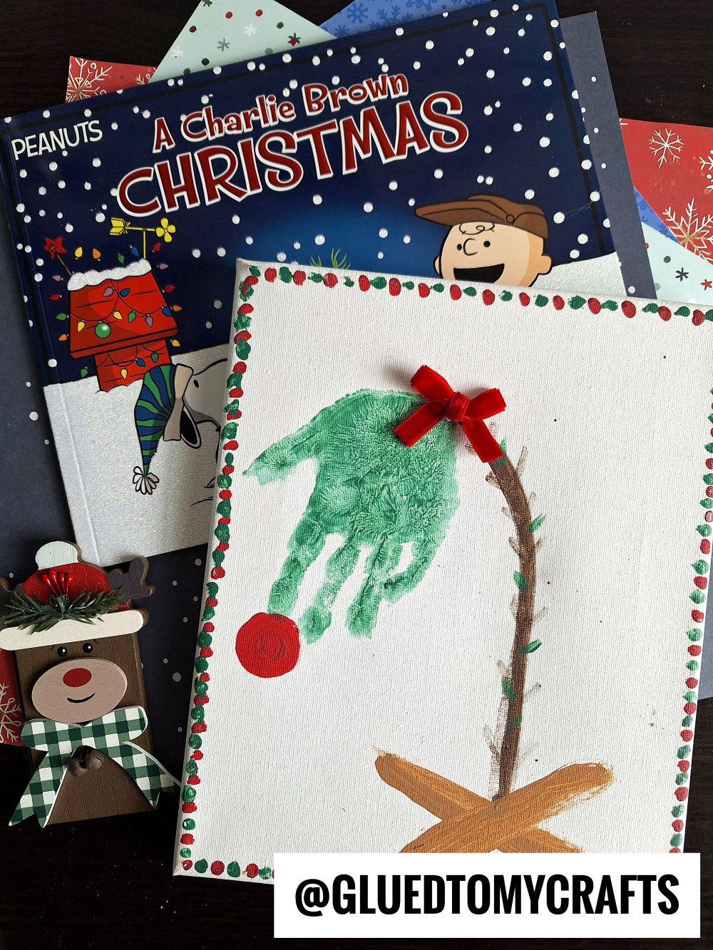 Handprint Charlie Brown Christmas Tree Keepsake