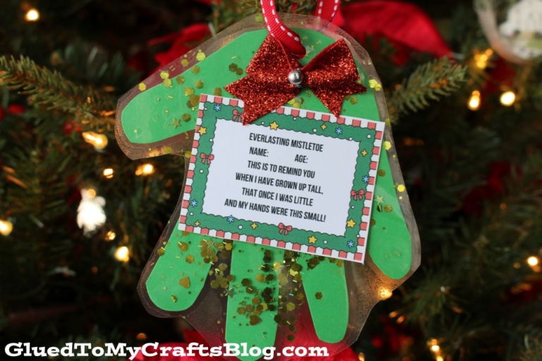 Handprint Everlasting Mistletoe Ornament