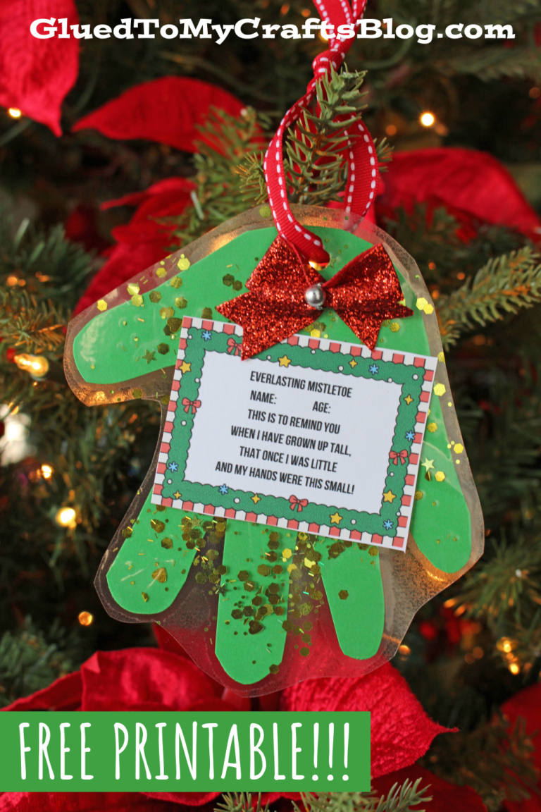 Handprint Everlasting Mistletoe Ornament