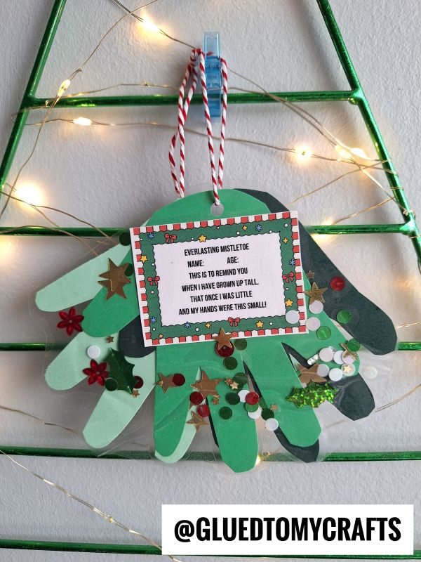 Handprint Everlasting Mistletoe Ornament