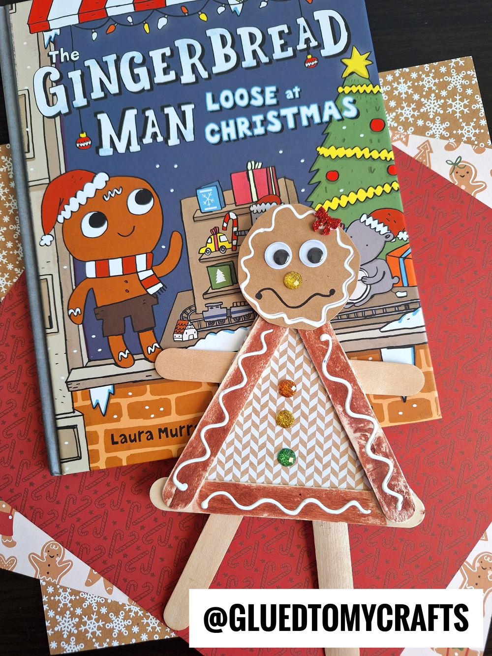 Popsicle Stick Gingerbread Man Craft Idea For Christmas