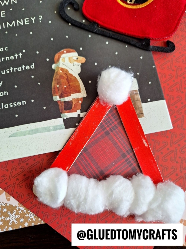 Popsicle Stick Santa & Elf Hat Craft Idea