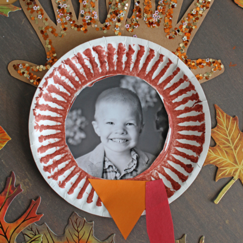 Paper Plate Turkey Picture Frame Craft Idea