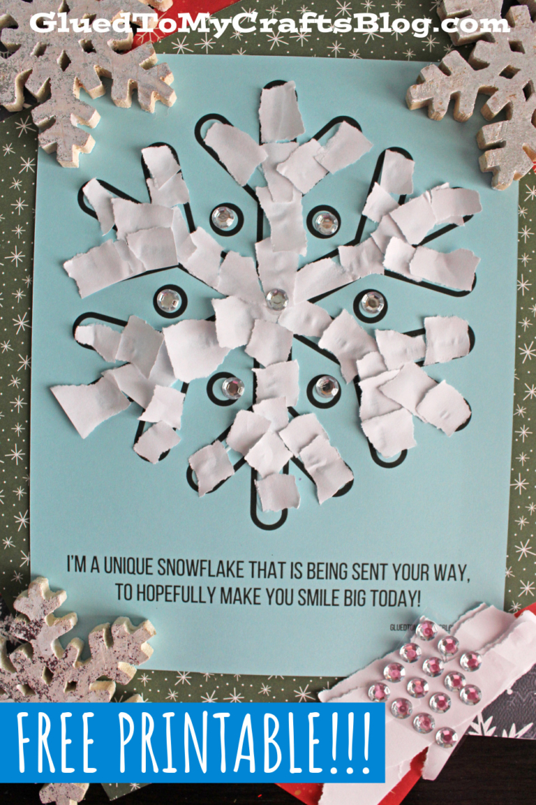 Torn Paper Snowflake Craft Idea For Winter - Glued To My Crafts