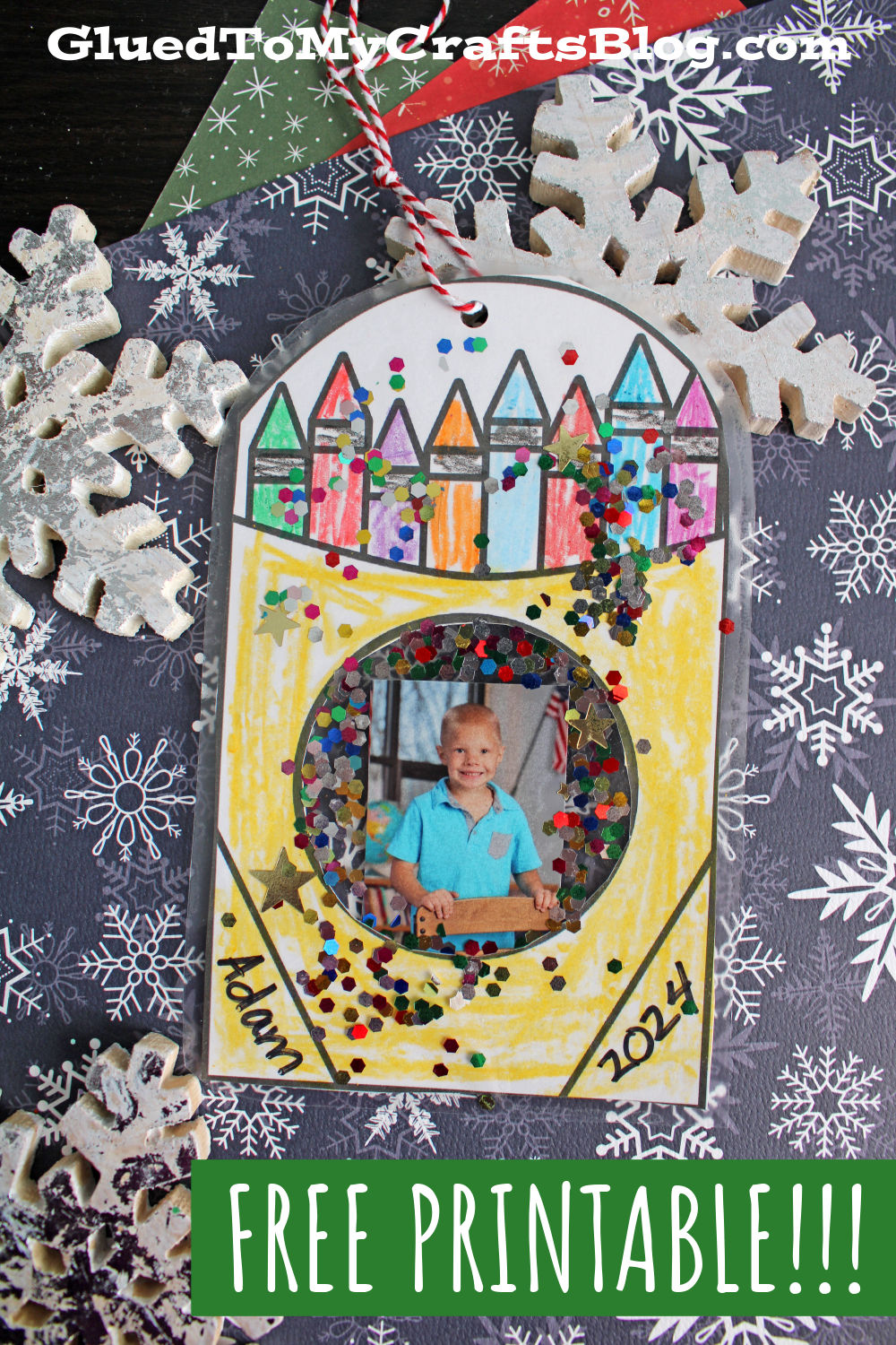 Crayon Box Photo Ornament Kids Can Make This Christmas