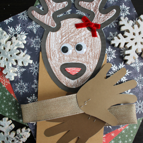 Handprint Reindeer Hug Keepsake Craft Idea