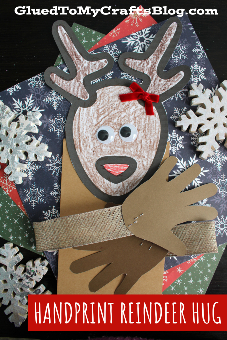 Handprint Reindeer Hug Keepsake Craft Idea