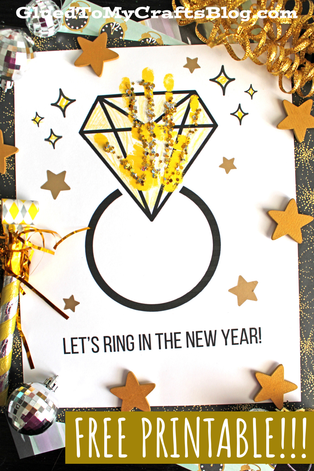 Handprint "RING" In The New Year Keepsake
