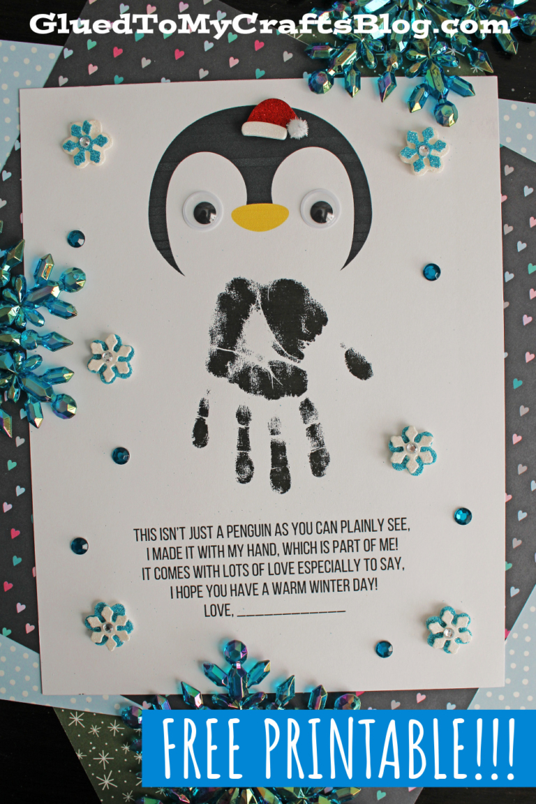 Handprint Penguin Poem Keepsake - Glued To My Crafts
