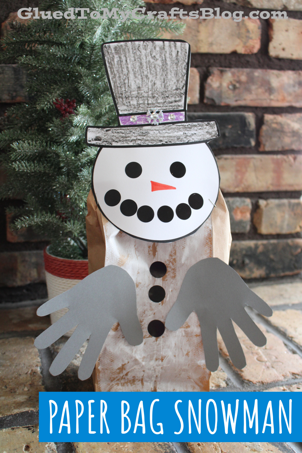 Stuffed Paper Bag Snowman Craft Idea
