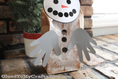 Stuffed Paper Bag Snowman Craft Idea