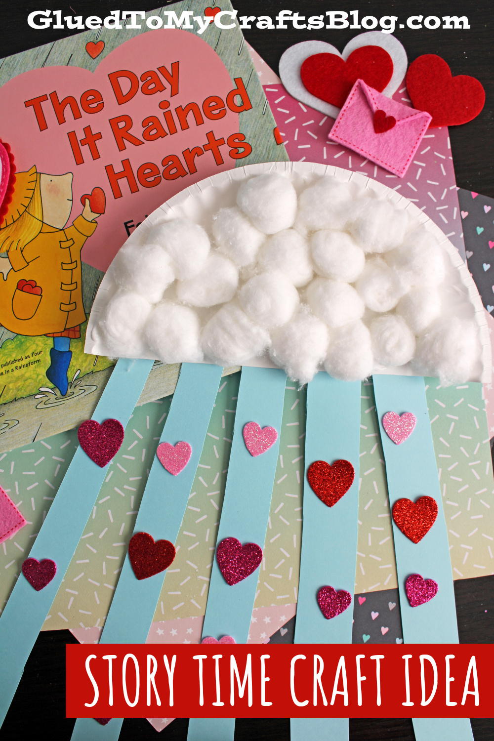 Paper Plate & Cotton Ball "Day It Rained Hearts" Craft Idea - Glued To ...
