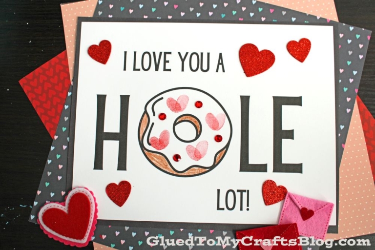 Fingerprint Donut Card Craft Idea - Love You A HOLE Lot!