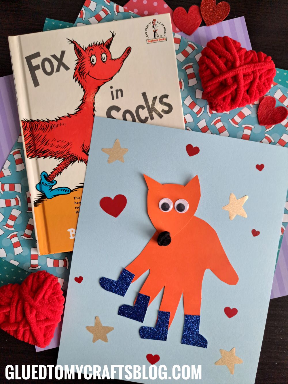 Paper Handprint Fox In Socks Puppet Craft