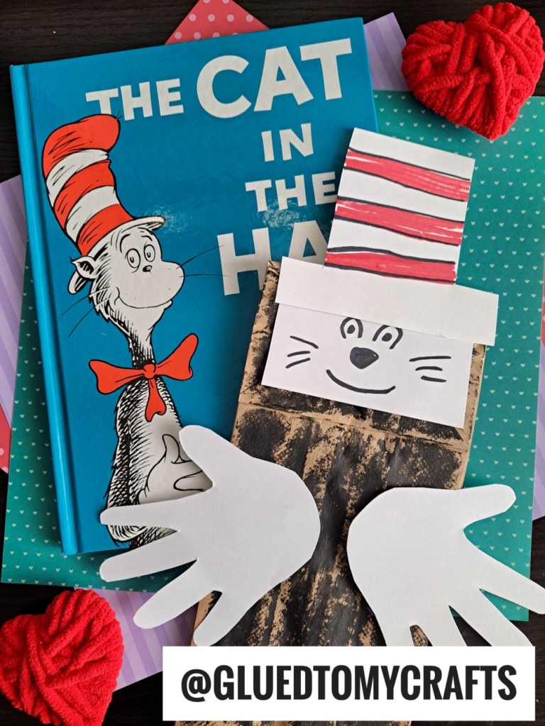 Paper Bag Cat In The Hat Puppet Craft Idea