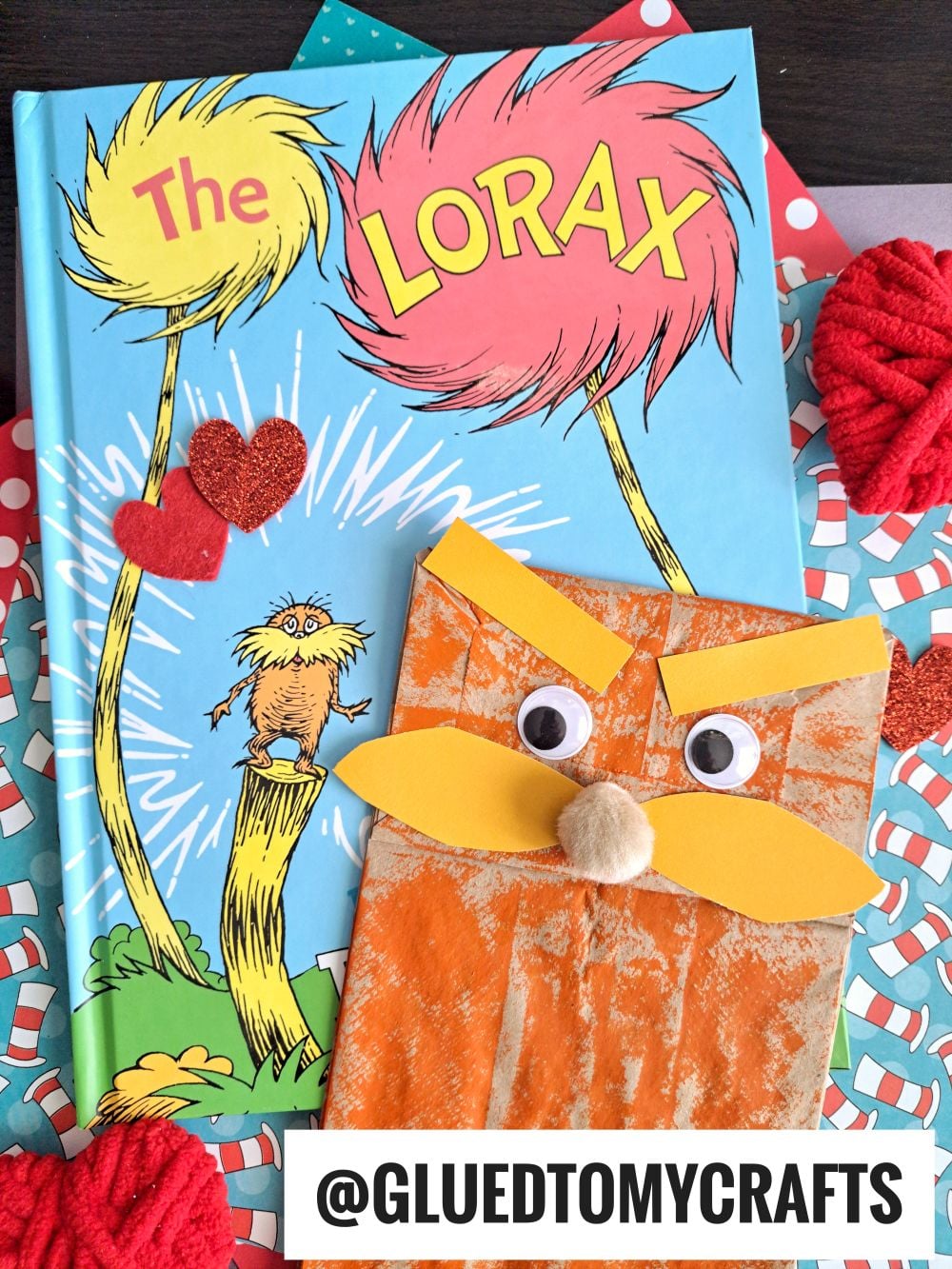 Paper Bag Lorax Craft Idea For Dr. Seuss Week