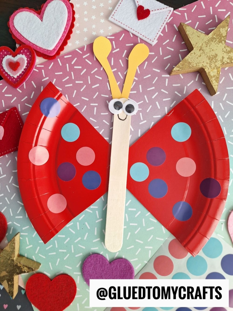 Paper Plate & Popsicle Stick Butterfly Craft Idea