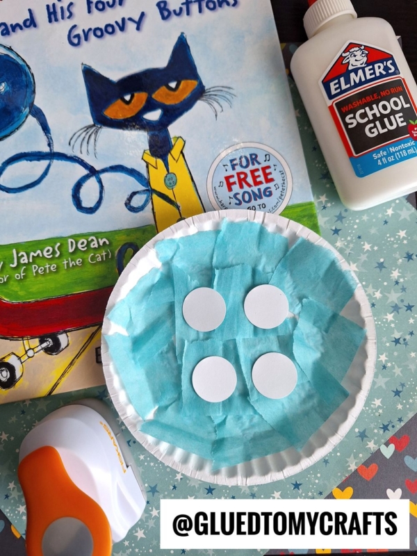 Tissue Paper and Paper Plate Button Craft