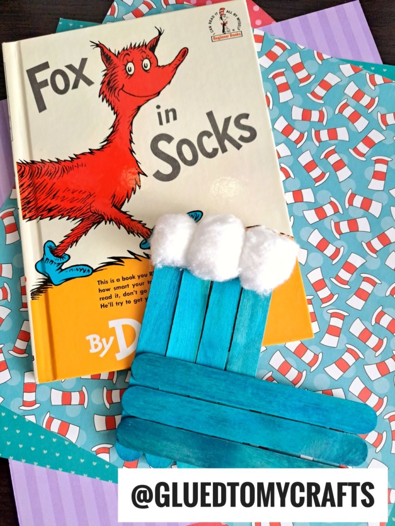 Popsicle Stick Socks - Fox In Socks Craft