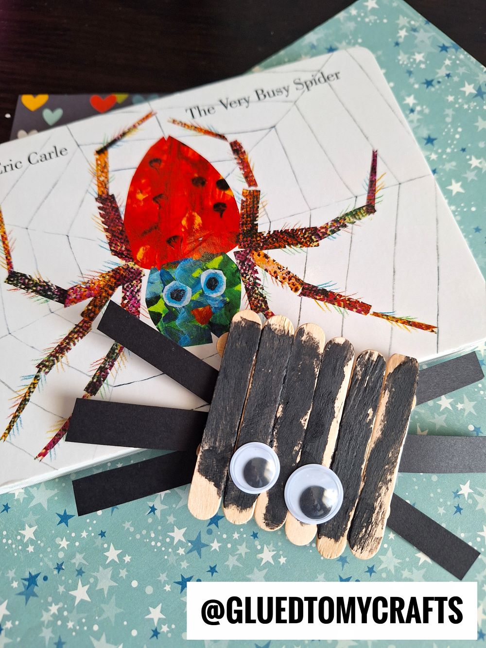 Mini Popsicle Stick Spider Craft For Halloween