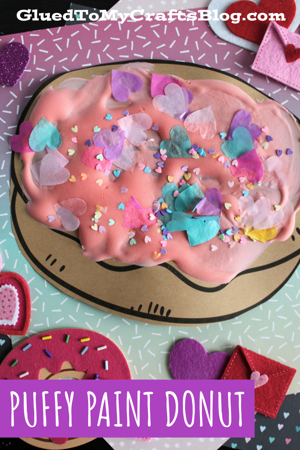 Puffy Paint Valentine's Day Donut Craft