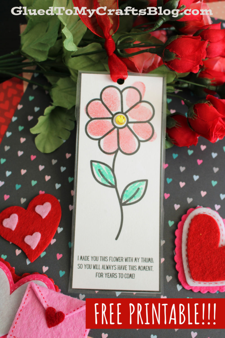 Thumbprint Flower Bookmark Craft Idea