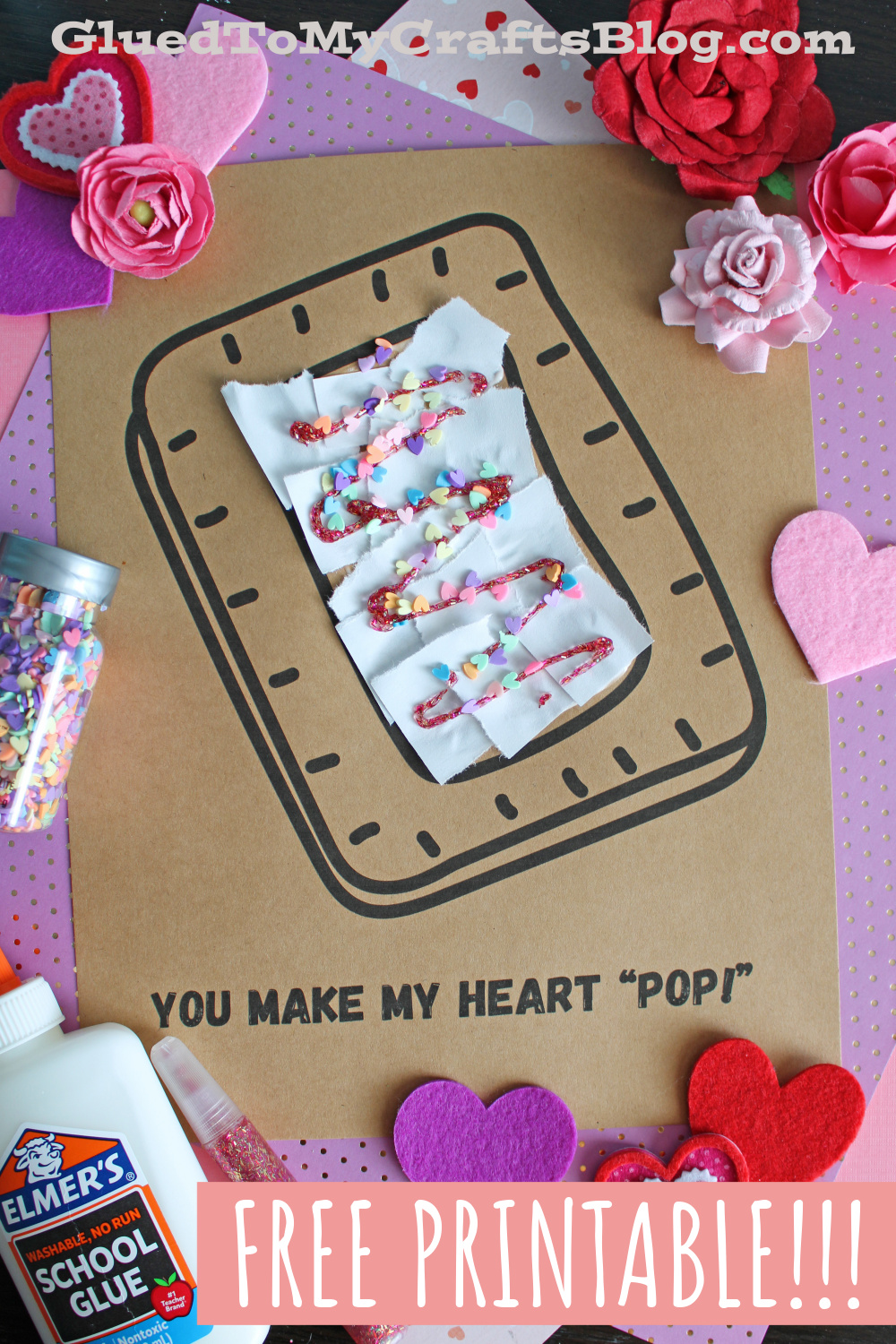 Torn Paper Valentine's Day Pastry Card