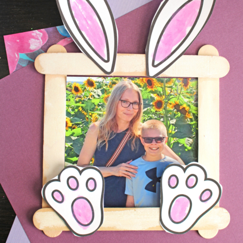 Popsicle Stick Easter Bunny Picture Frame Craft