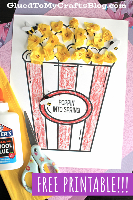 Tissue Paper Popcorn Craft - Poppin' Into Spring