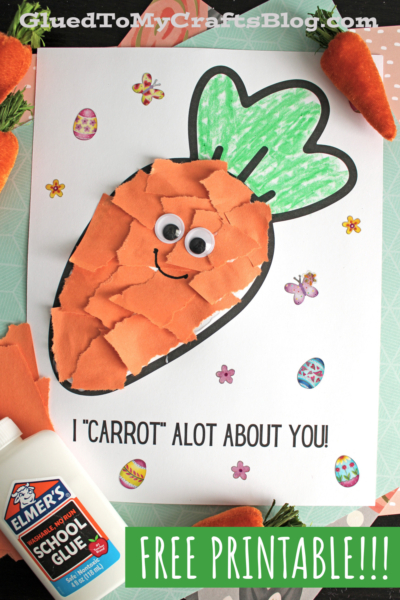 Torn Paper Carrot Craft Idea For Spring
