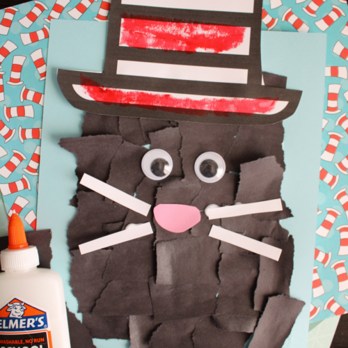 Craft a Torn Paper Cat in The Hat Fun for Read Across America